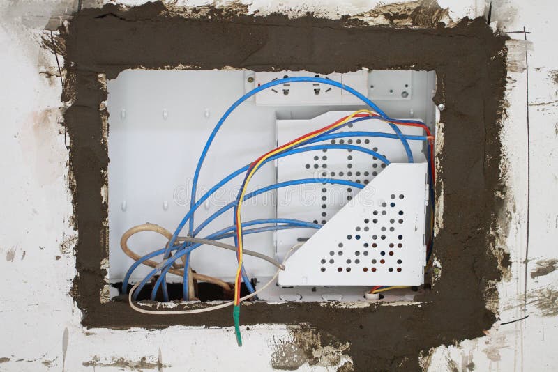 Electrical renovation work stock photo. Image of engineer - 100627422