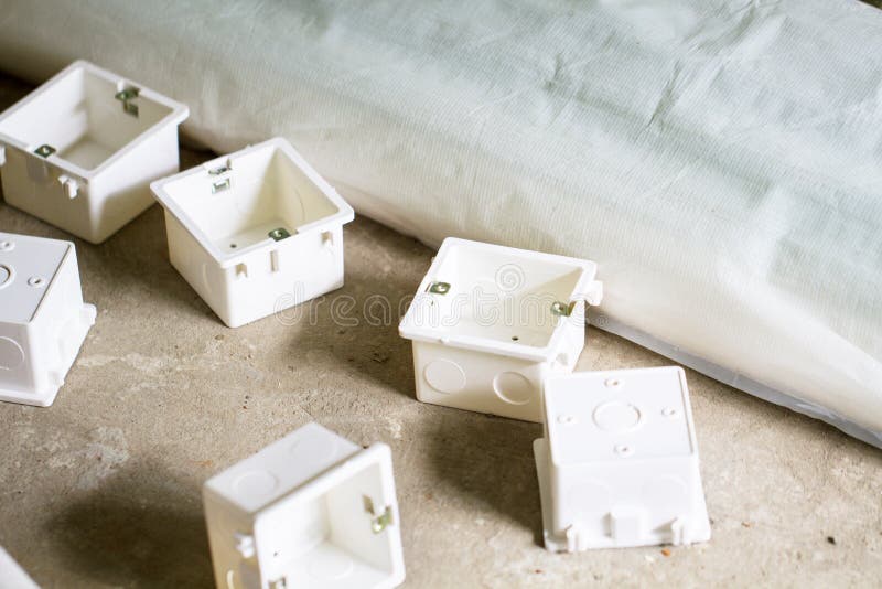 Electrical Renovation Work, Many Electrical Box Stock Photo - Image of ...