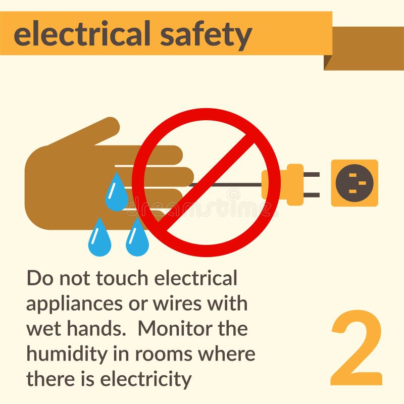 Electrical Safety Simple Vector Art Poster Stock Vector - Illustration ...