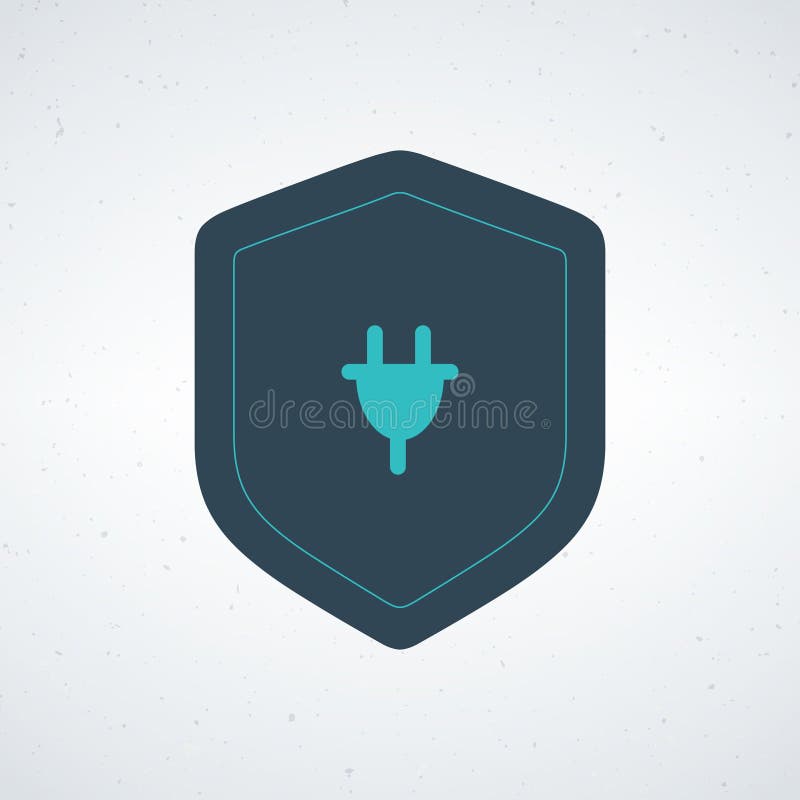 Electrical Safety Shield Icon Stock Illustration - Illustration of safe ...