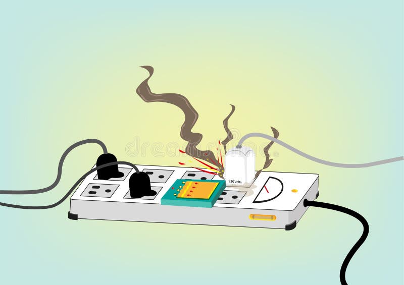 Electrical Safety Standard Concept. Exploding Electric Cord. Editable ...