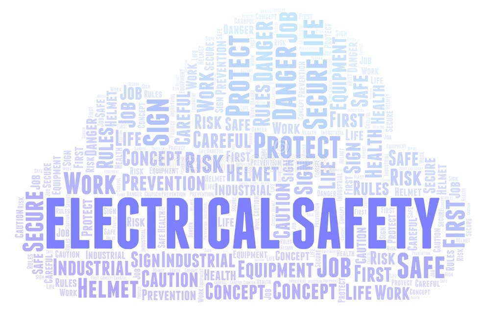 Electrical Safety Word Cloud. Stock Illustration - Illustration of ...