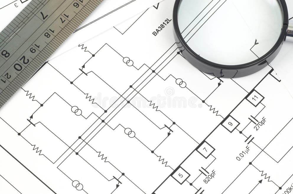 Electrical scheme stock image. Image of drafting, blue - 759917