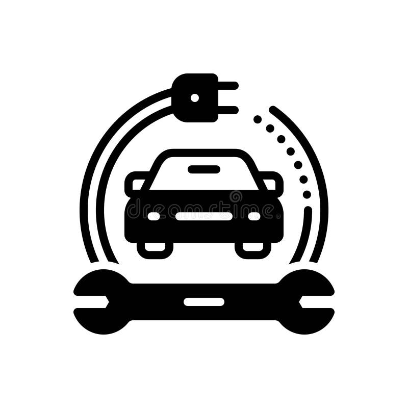 Black Solid Icon for Electrical Service, Mechanical and Transport Stock ...