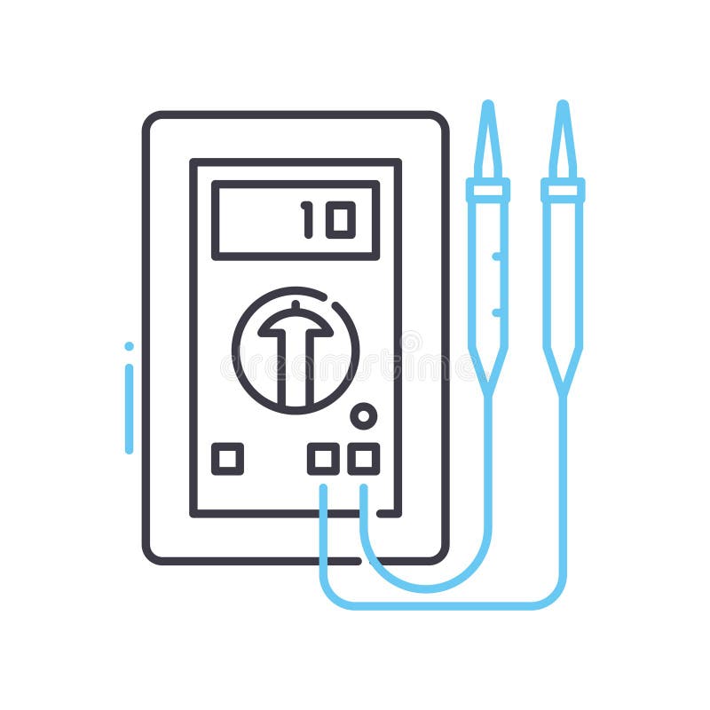 Electrical Service Line Icon, Outline Symbol, Vector Illustration ...