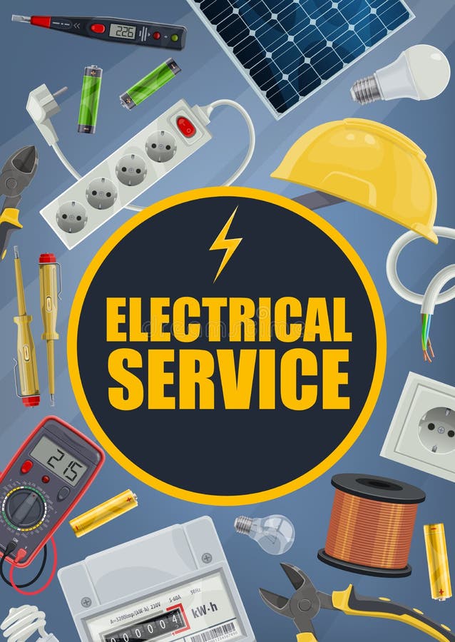 Electrical Service and Energy Power Icons Stock Vector - Illustration ...