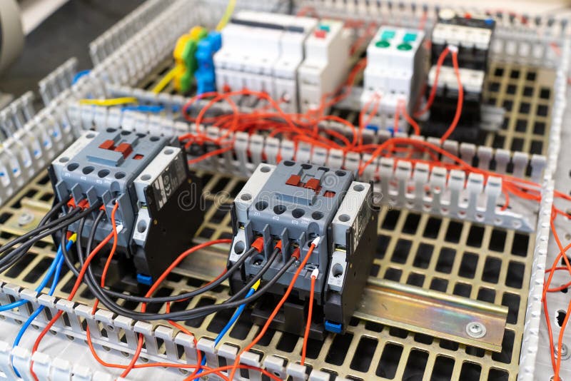 Practice Circuit Boards Connected by Colored Wires Stock Photo - Image ...