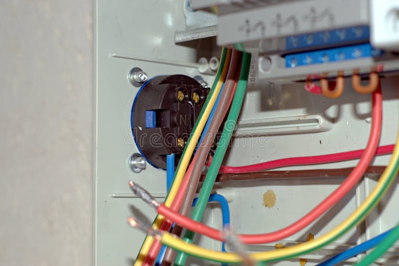 Electrical Shield and Copper Cable for Power Connection. Stock Image ...