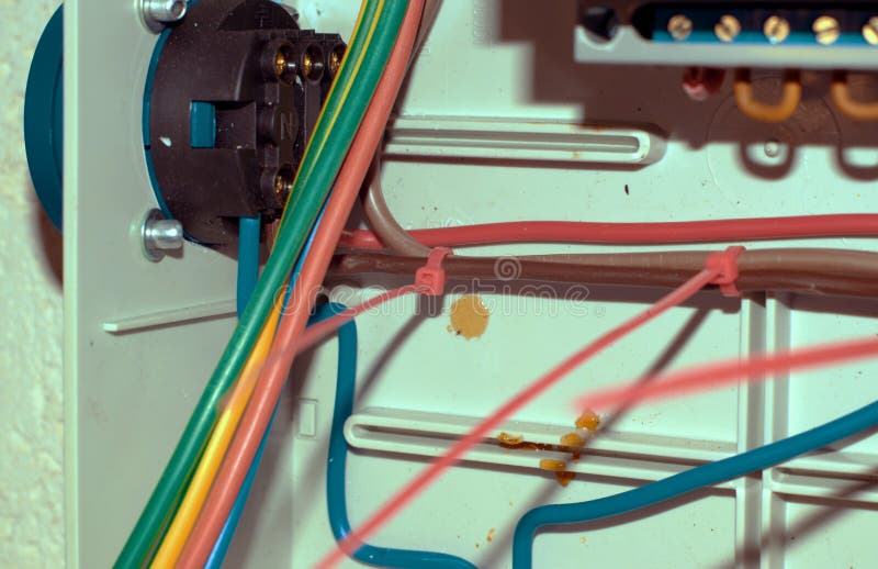 Electrical Shield and Copper Cable for Power Connection. Stock Photo ...