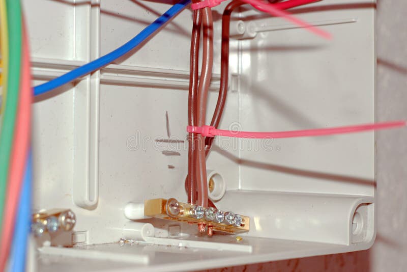 Electrical Shield and Copper Cable for Power Connection. Stock Image ...