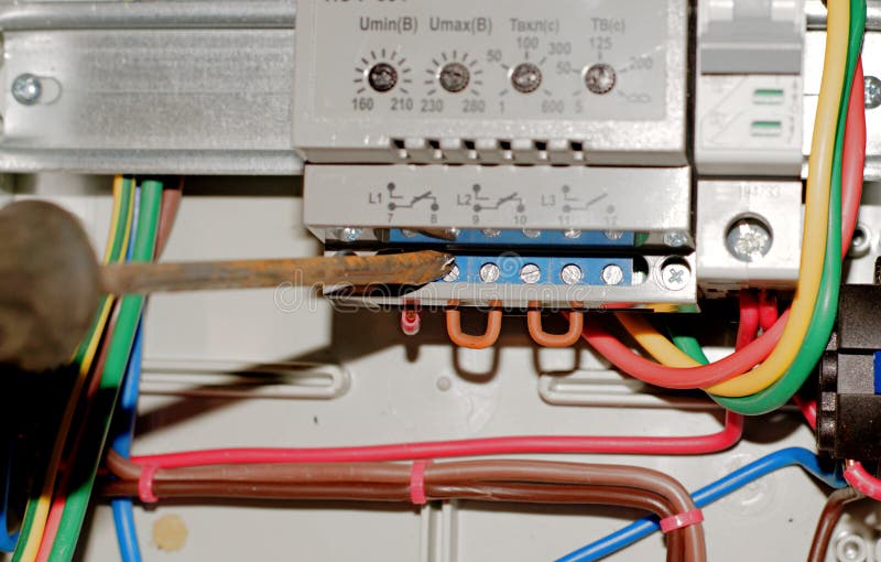 Electrical Shield and Copper Cable for Power Connection. Stock Image ...