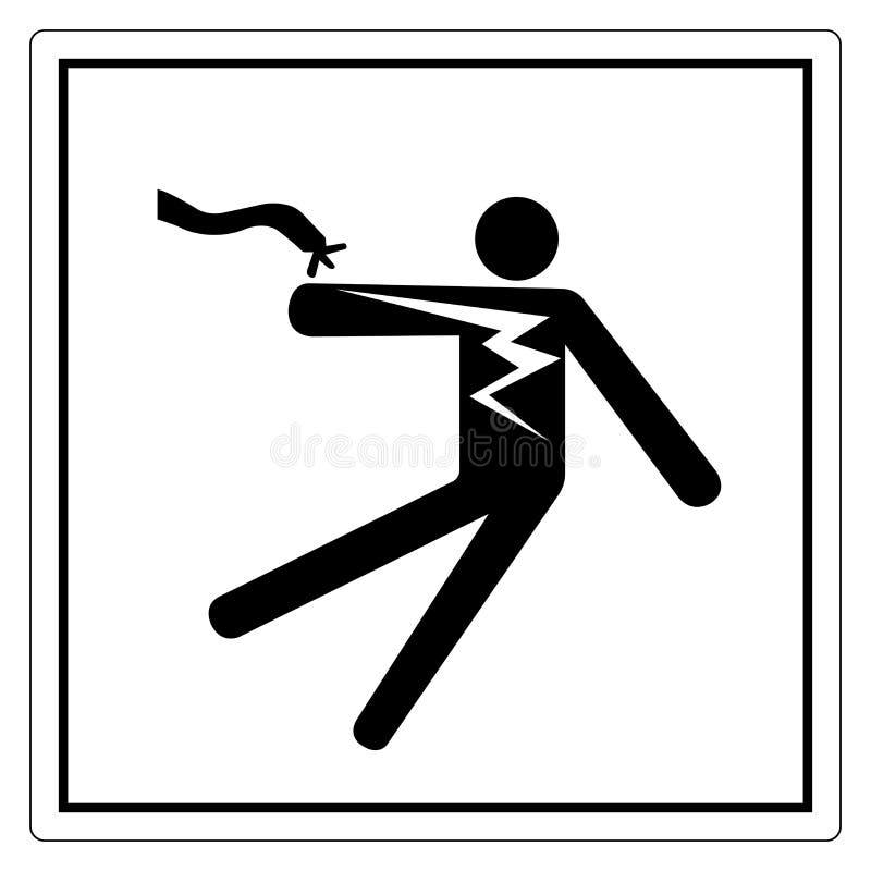 Electrical Shock Electrocution Symbol Sign, Vector Illustration ...