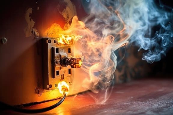 Electrical Short Circuit. Failure Caused by Burning Wire and Rosettes ...