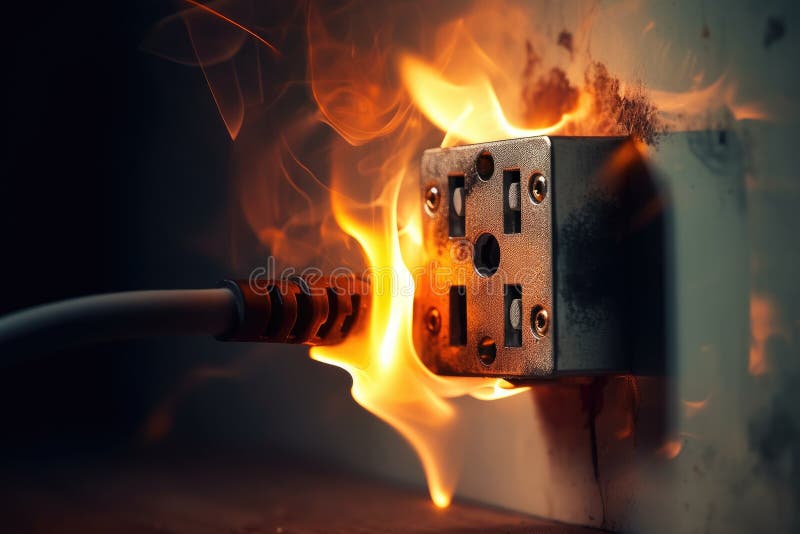 Electrical Short Circuit. Failure Caused by Burning Wire and Rosettes ...