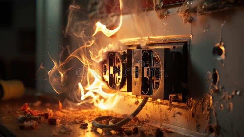 Electrical Short Circuit. Failure Caused by Burning Wire and Socket ...