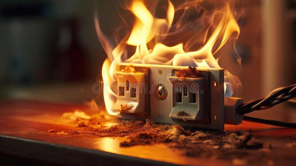 Electrical Short Circuit. Failure Caused by Burning Wire and Socket ...