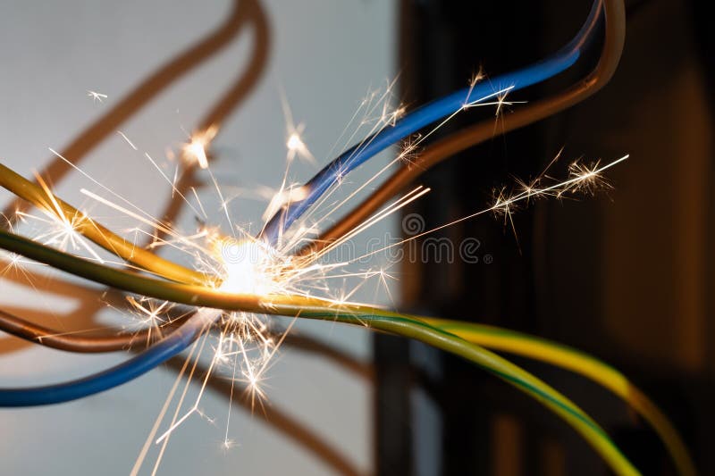 Electrical Short Circuit with Sparks and Burn Marks Stock Image - Image ...