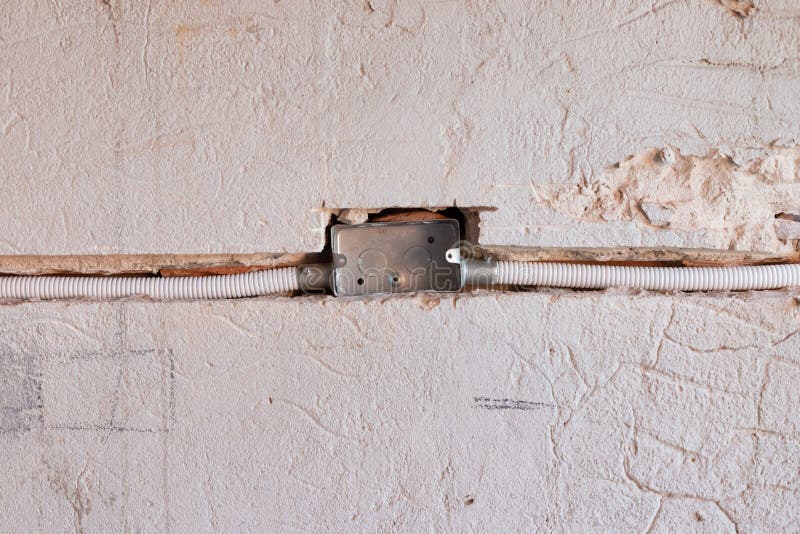 Electrical Socket Arrangement through a Concrete Wall in a Construction ...