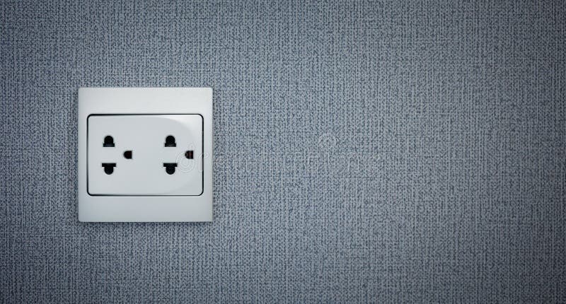 Electrical Socket on Blue Wall, Power Supply Stock Image - Image of ...