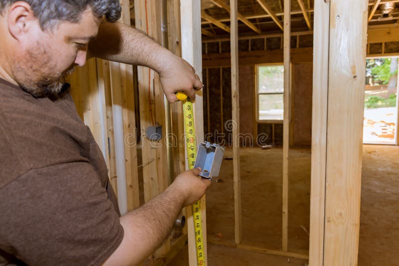 Electrical Socket Boxes Inside a Construction of a New Residential of ...