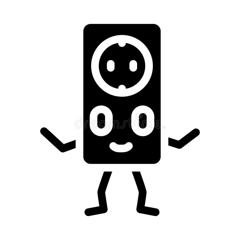 Electrical Socket Character Glyph Icon Vector Illustration Stock ...