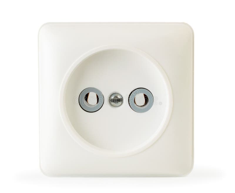 Electrical Socket Close - Up on a White. Isolated. Stock Image - Image ...
