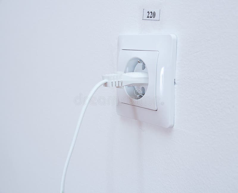 Electrical Socket, Electric Plug with Wire Stock Image - Image of power ...