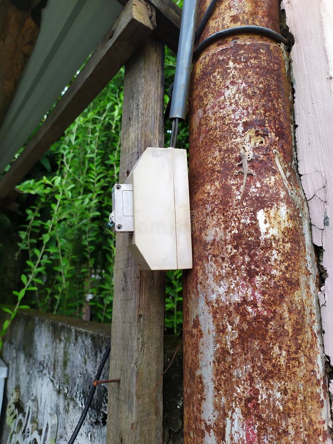 Electrical Socket on the Electric Pole Stock Photo - Image of trunk ...