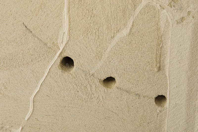 Electrical Socket Hole on Concrete Wall. Under Construction Electrical ...