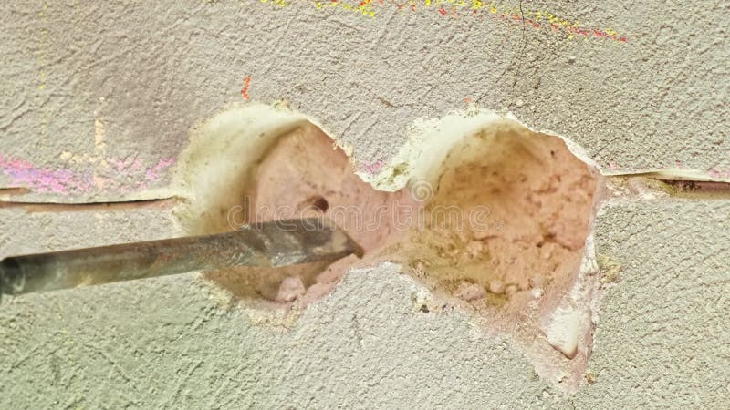 Electrical Socket Hole Electrical Installation Hammer Drill Breaking ...