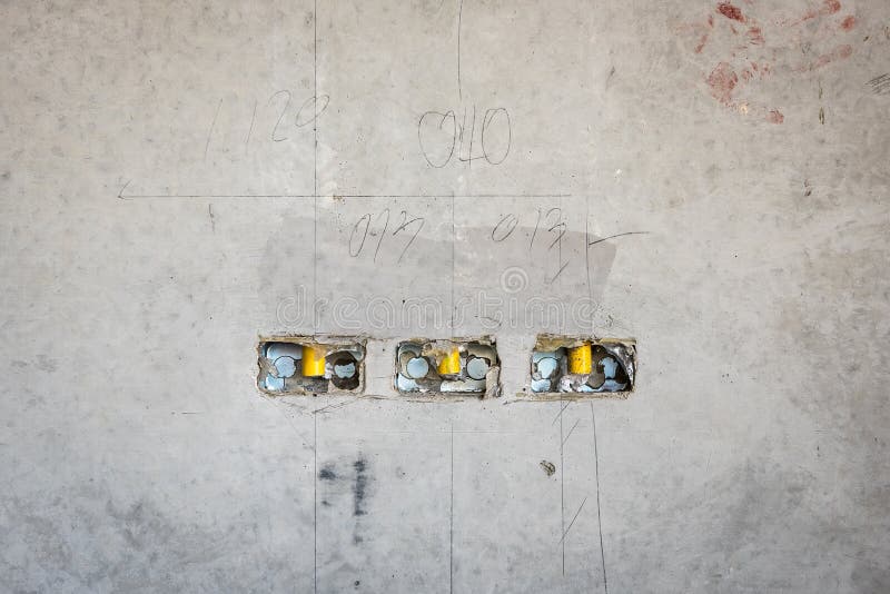 Electrical Socket Hole on Precat Concret Wall, Outlet Electric W Stock ...