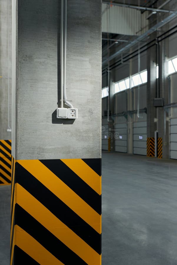 Electrical Socket and Internet Socket in an Industrial Warehouse Stock ...