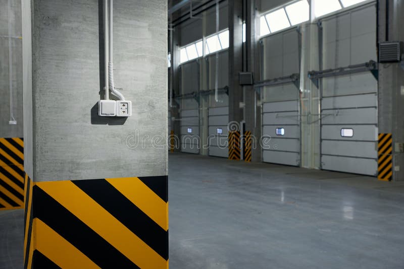 Electrical Socket and Internet Socket in an Industrial Warehouse Stock ...