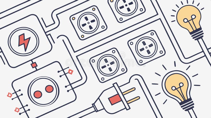 Electrical Socket and Plug, Electricity and Power Supply Vector Design ...