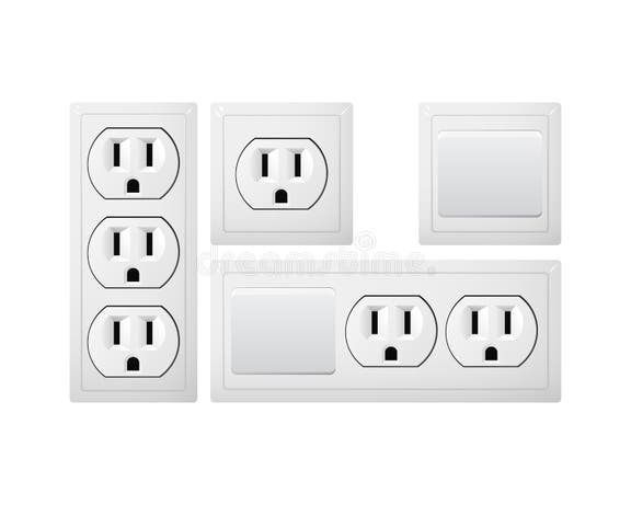Electrical Socket Type B with Switch. Power Plug. Receptacle from USA ...