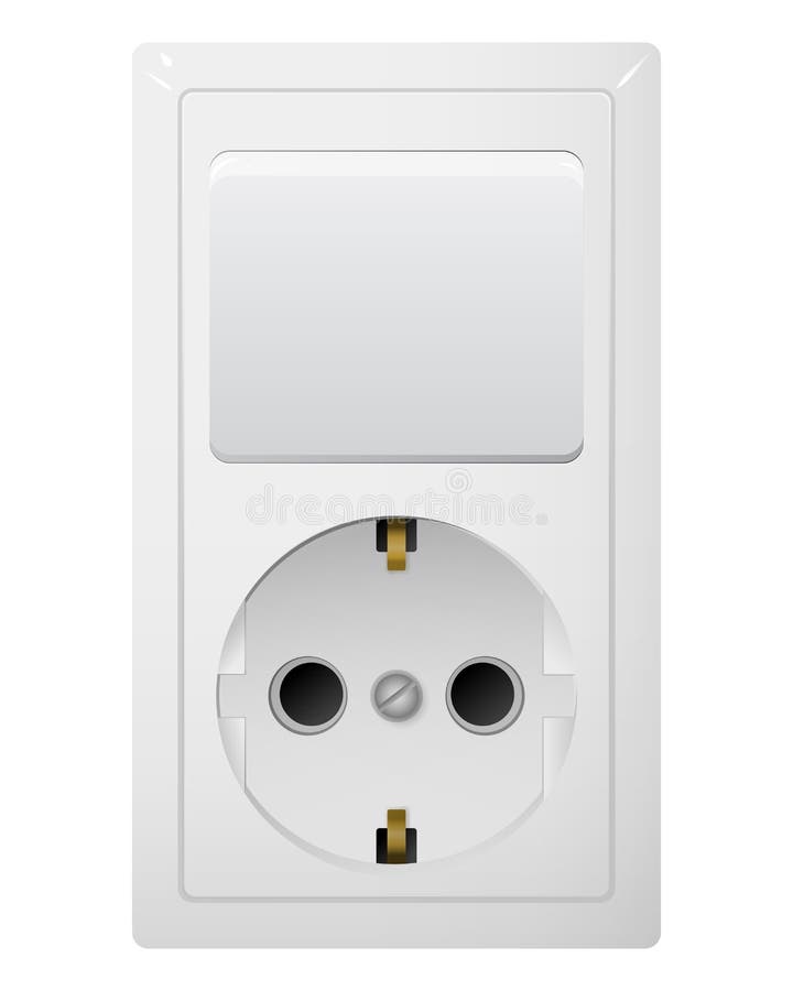 Electrical Socket Type F with Switch. Power Plug. Realistic Receptacle ...