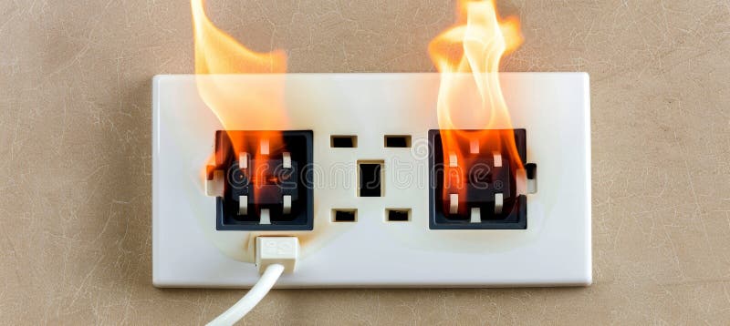 Electrical Socket on Wall Caught Fire, Creating a Hazardous Situation ...