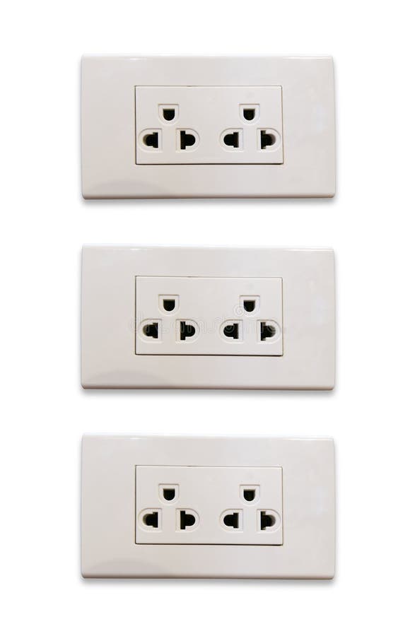 Electrical Plugs Isolated on White Stock Image - Image of equipment ...