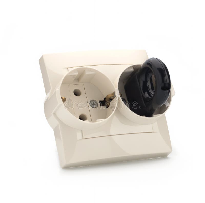 Electrical Socket on a White Background Stock Photo - Image of ...
