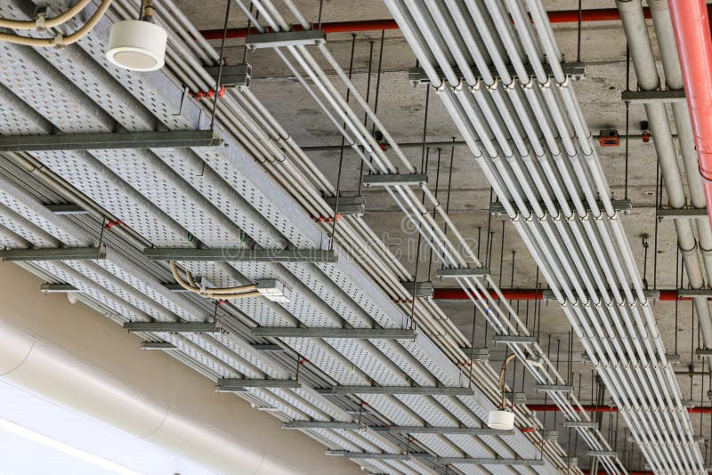 Electrical Steel Pipeline, Electrical Cable Wire Way on Wall, Cable ...