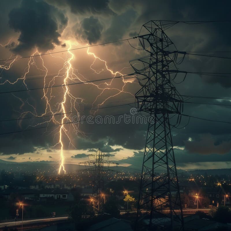 Electrical Storm, Energy Surge, Wide Shot, Dark Clouds , 8K Resolution ...