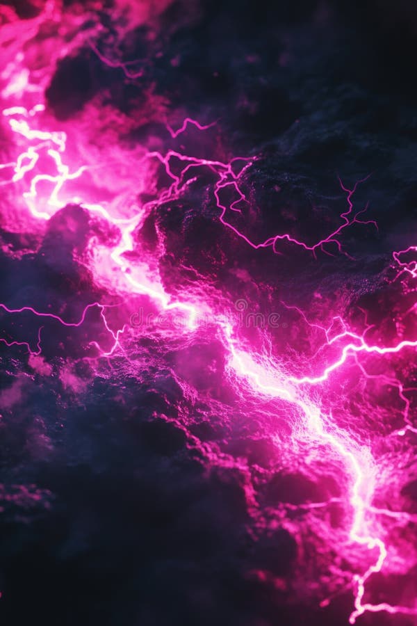 Electrical Storm, Pink Clouds Stock Image - Image of dynamic, dramatic ...
