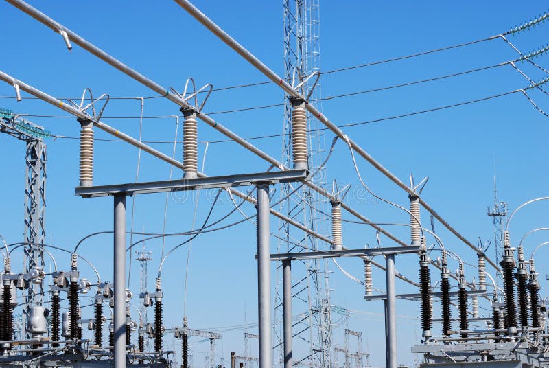 Electric substation stock photo. Image of construction - 22090430