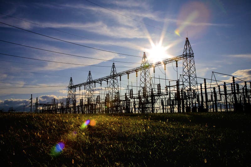 Electrical substation stock photo. Image of distribution - 19178190
