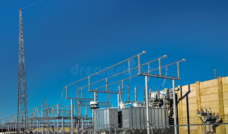 The Electrical Substation stock image. Image of silhouette - 69917841