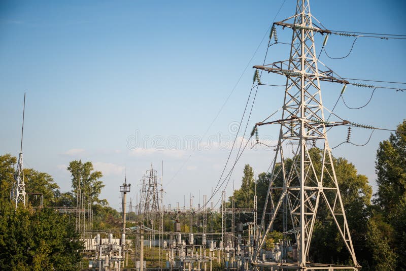 Electrical Substation and Components Stock Image - Image of insulator ...