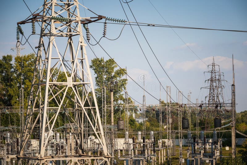 Electrical Substation and Components Stock Image - Image of danger ...