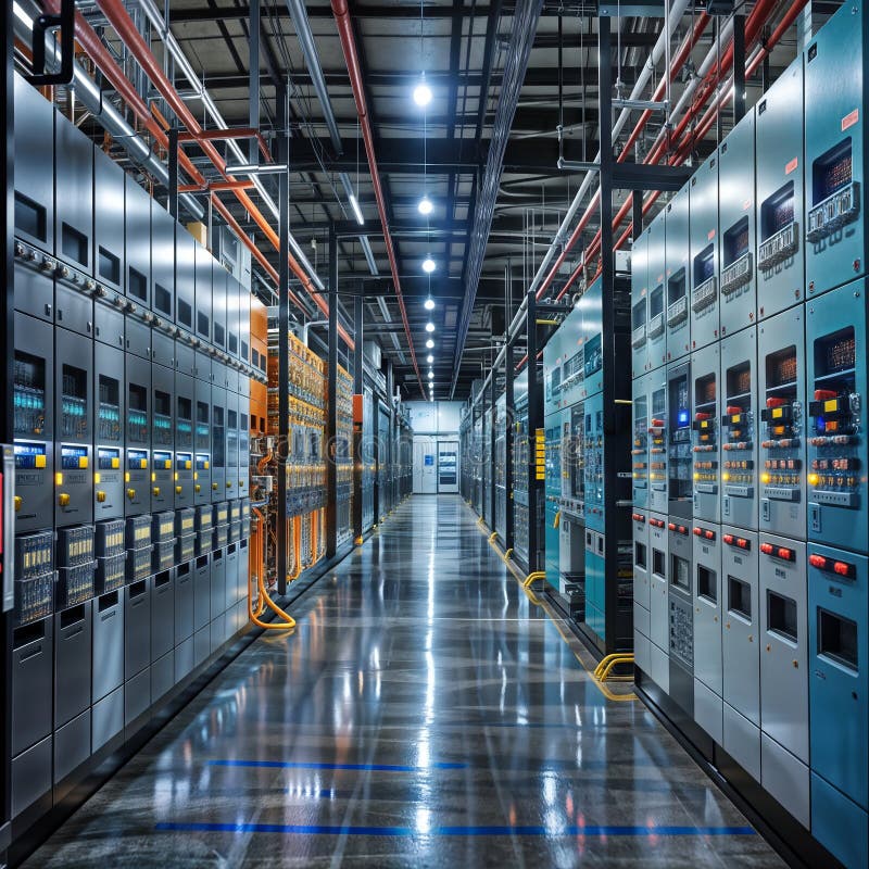 Indoor Switchgear Panels with Clear Indicator Lights, Generative Ai ...