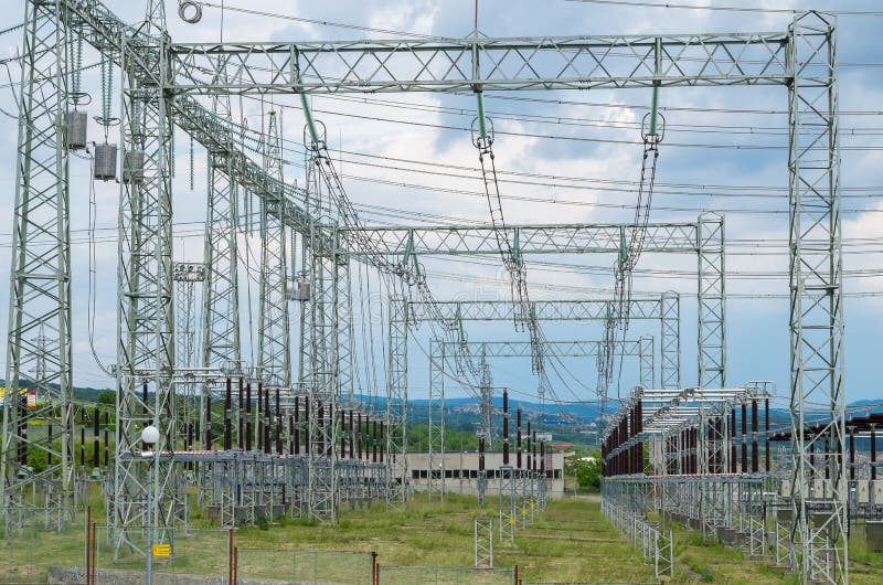 Electrical Substation. Electricity Distribution. Stock Image - Image of ...