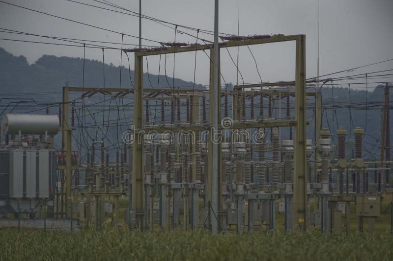 An Electrical Substation and Electricity Transformer Stock Photo ...